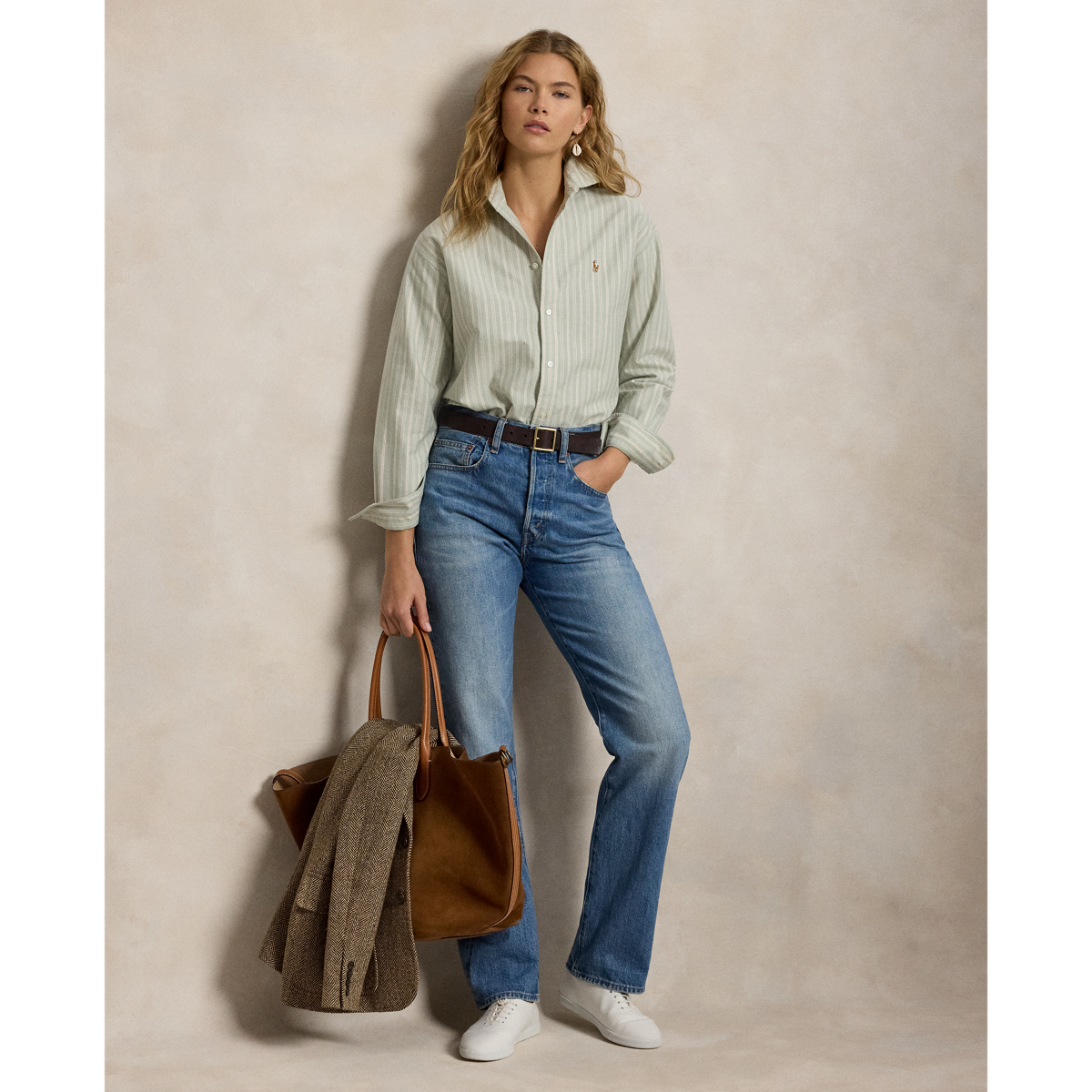 RALPH LAUREN Ralph Lauren Relaxed Fit Cotton Oxford Striped Shirt